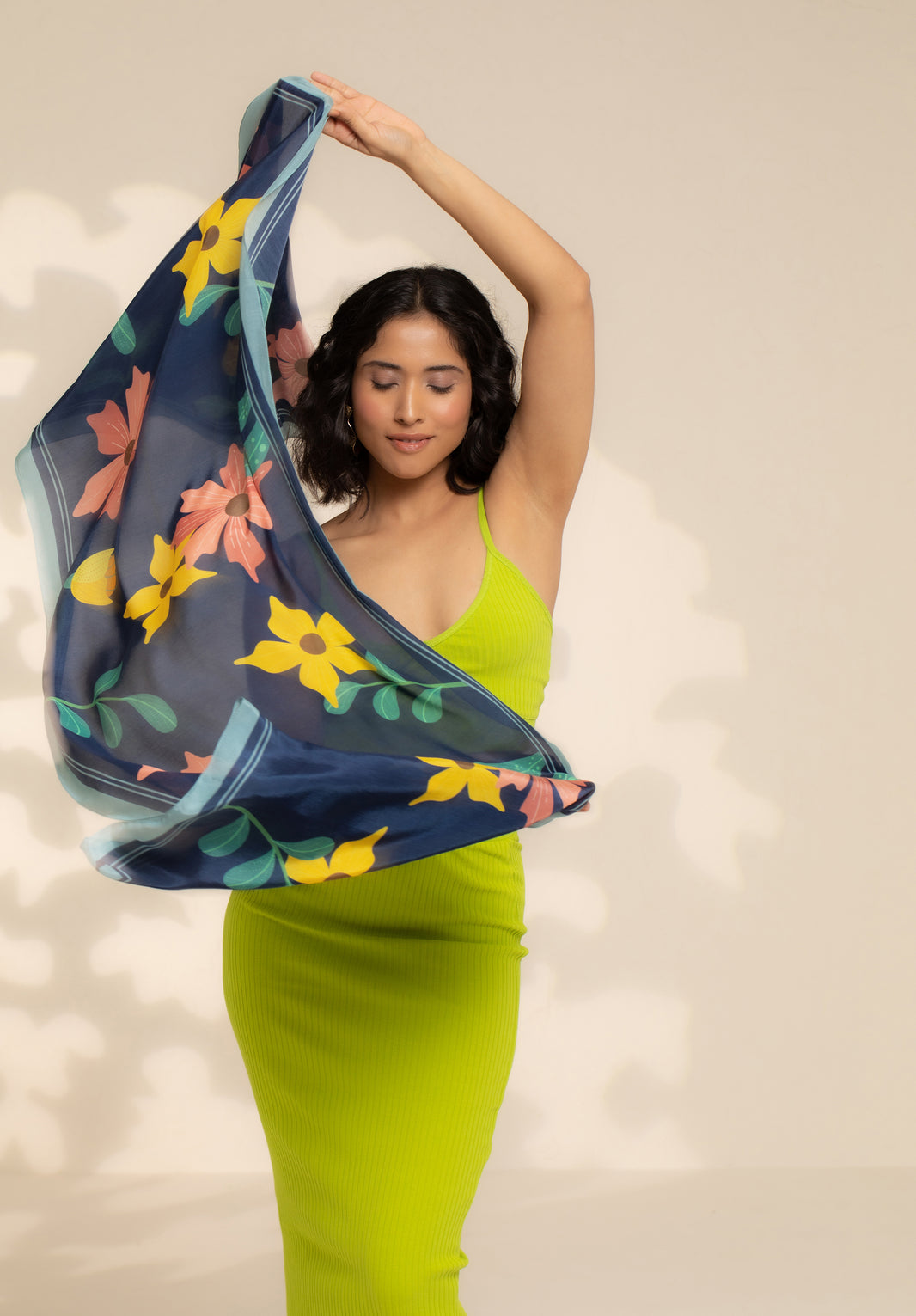 Buy Printed Silk & Cotton Stoles Online for Women - Thee Modern Roots