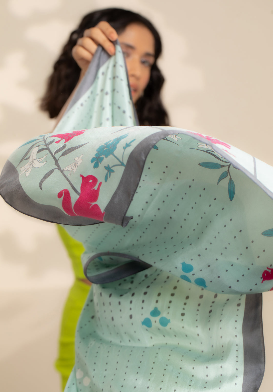 Buy Printed Silk & Cotton Stoles Online for Women - Thee Modern Roots